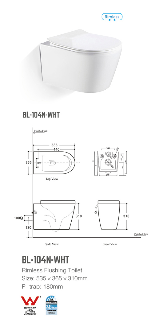 BL-104N-WHT - BNK BATH AND KITCHEN